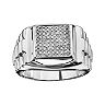 Men's Sterling Silver Band & 1/2 C.T. T.W. Diamond Ring