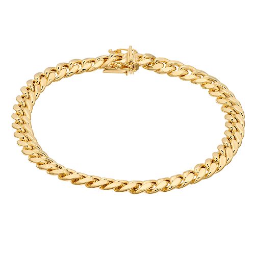 14K Gold Semi Solid Miami Cuban Bracelet 14K Gold Semi Solid Miami Cuban Bracelet