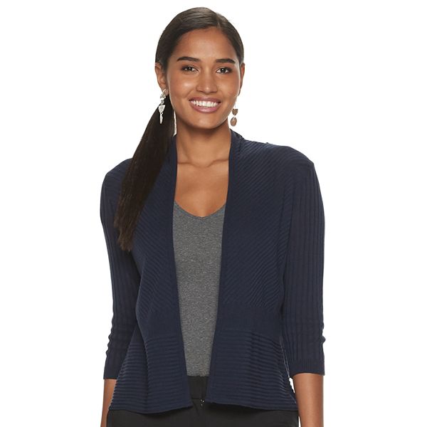 Petite Apt. 9® Peplum-Hem Open Front Cardigan