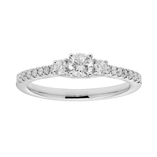 The Regal Collection 14k Gold 1/2 Carat T.W. IGL Certified Diamond 3 ...