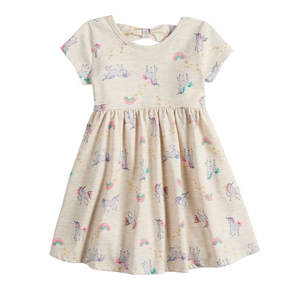 Baby Girl Jumping Beans® Printed Bow-Back Dress