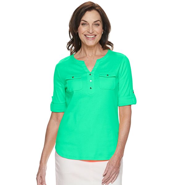 Women's Croft & Barrow® Roll-Tab Utility Henley