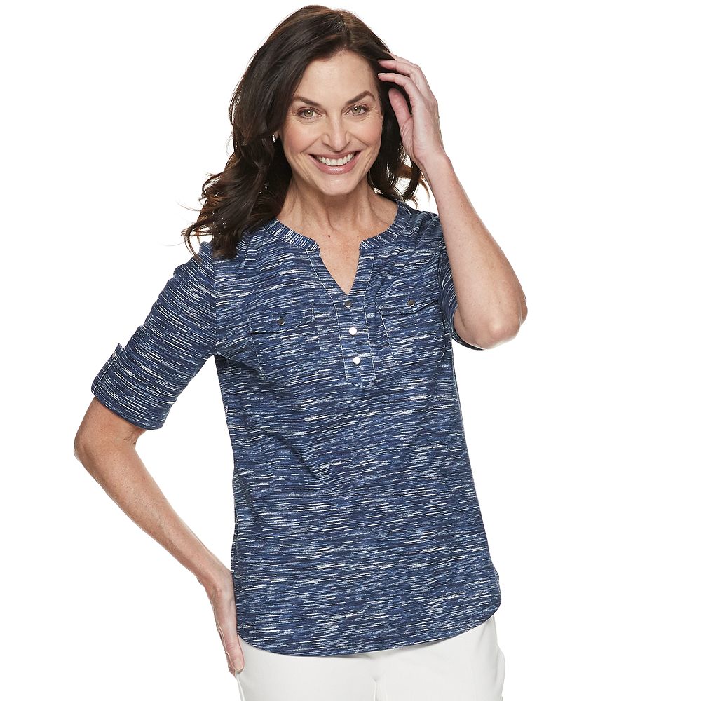 Women's Croft & Barrow® Roll-Tab Utility Henley