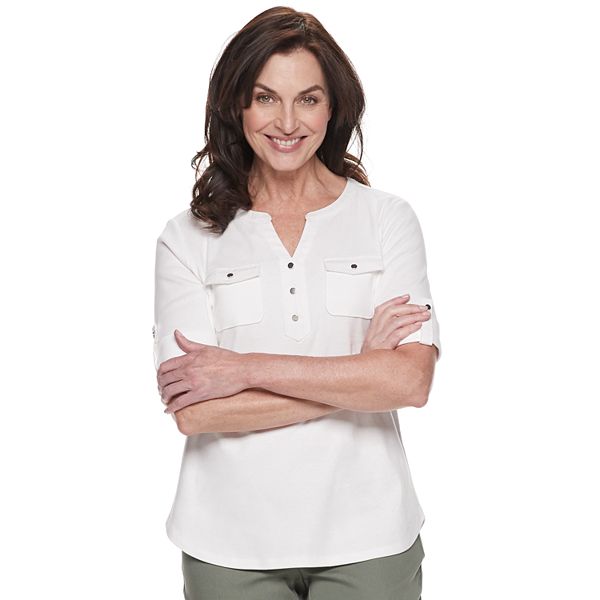Women's Croft & Barrow® Roll-Tab Utility Henley