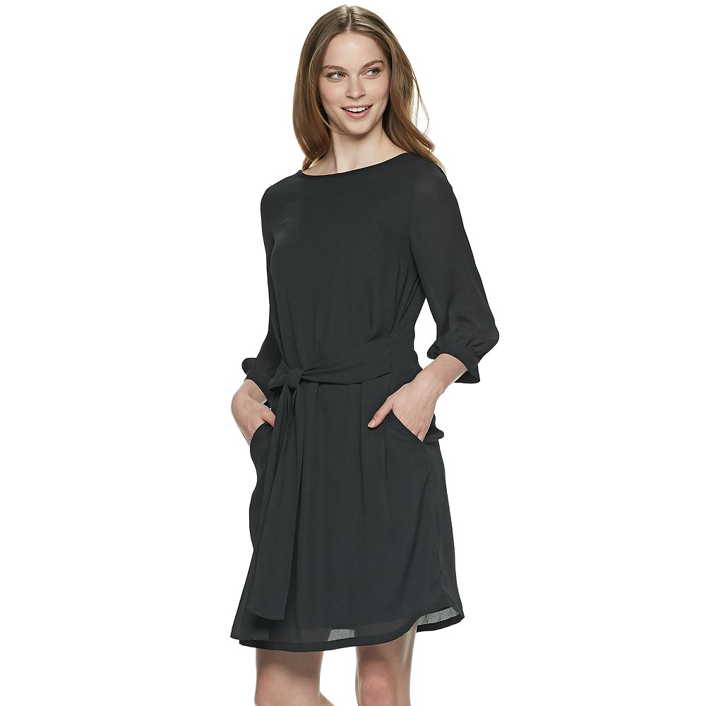 Juniors Womens Apt. 9 BOAT NECK DRESS WITH TIES