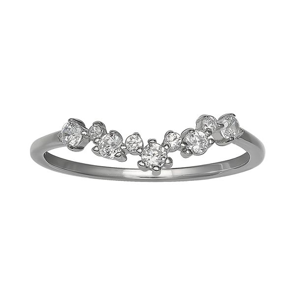 Womens PRIMROSE Primrose sterling silver round pave cubic zirconia ...