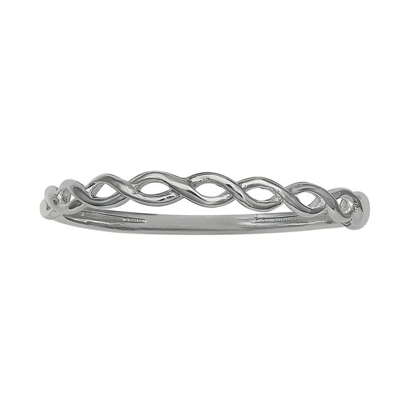PRIMROSE Sterling Silver Twisted Double Wire Ring