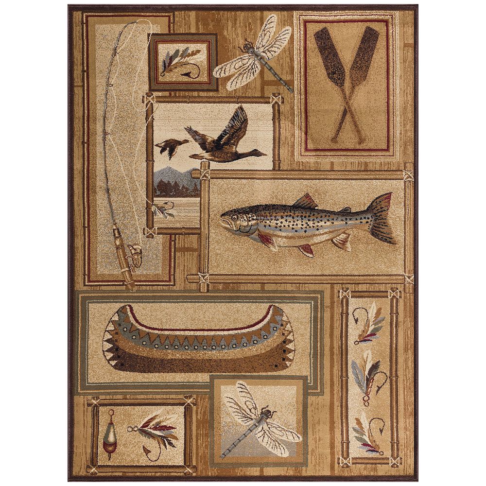 KHL Rugs Trout Fishing Area Rug