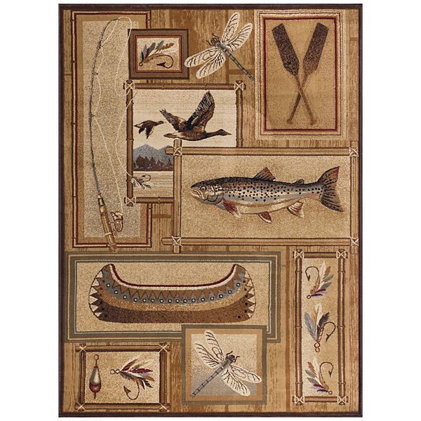 KHL Rugs Trout Fishing Area Rug