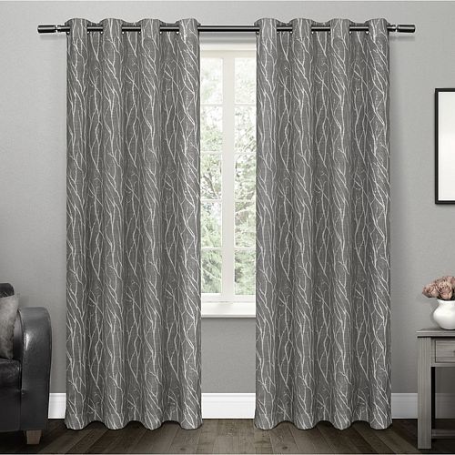 Exclusive Home 2 Pack Oakdale Motif Textured Sheer Window Curtains
