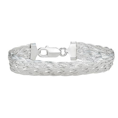 Sterling Silver Braided Herringbone Bracelet Sterling Silver Braided Herringbone Bracelet