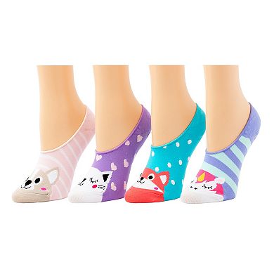 Girls SO® 4-pack Microfiber Critter Liner Socks