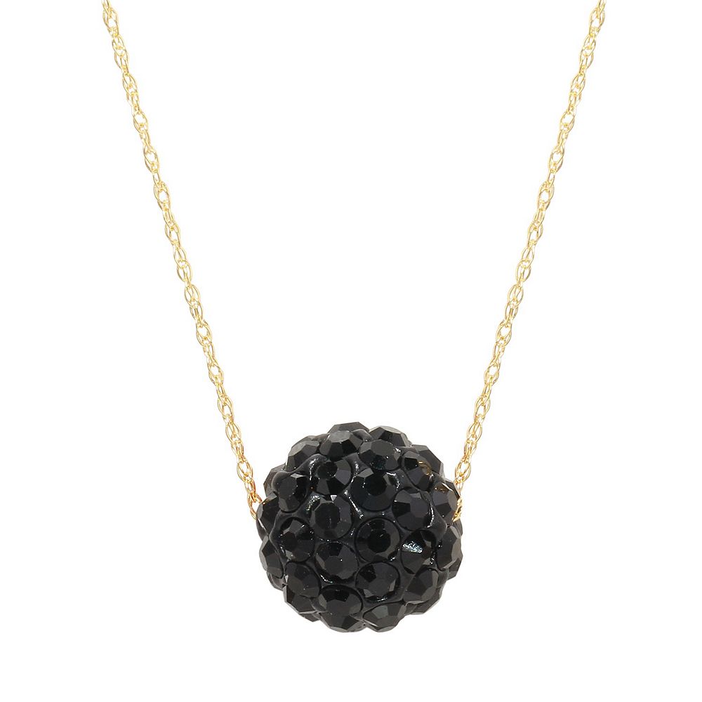 14K Gold White Crystal Necklace