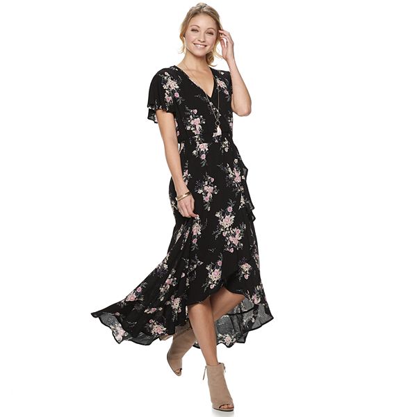 Juniors' American Rag Faux Wrap Maxi Dress