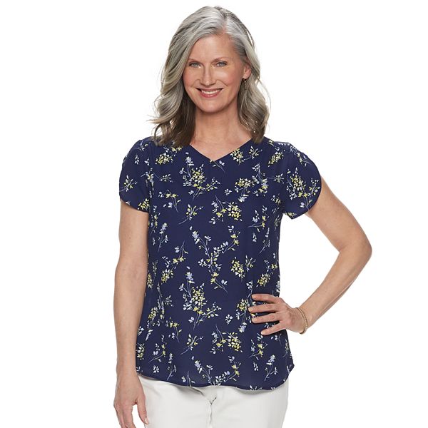 Women's Croft & Barrow® Print V-Neck Top