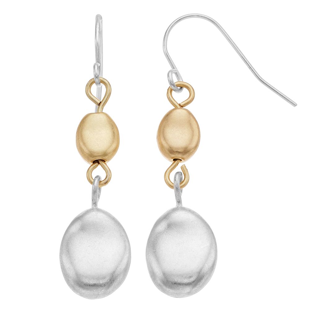 Bella Uno Two-Tone Drop Earrings