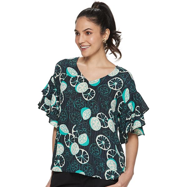 Women's Apt. 9® Tiered Ruffle-Sleeve Blouse