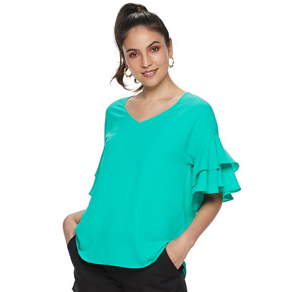 Women's Apt. 9® Tiered Ruffle-Sleeve Blouse