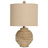 Distressed Faux Wood Round Table Lamp