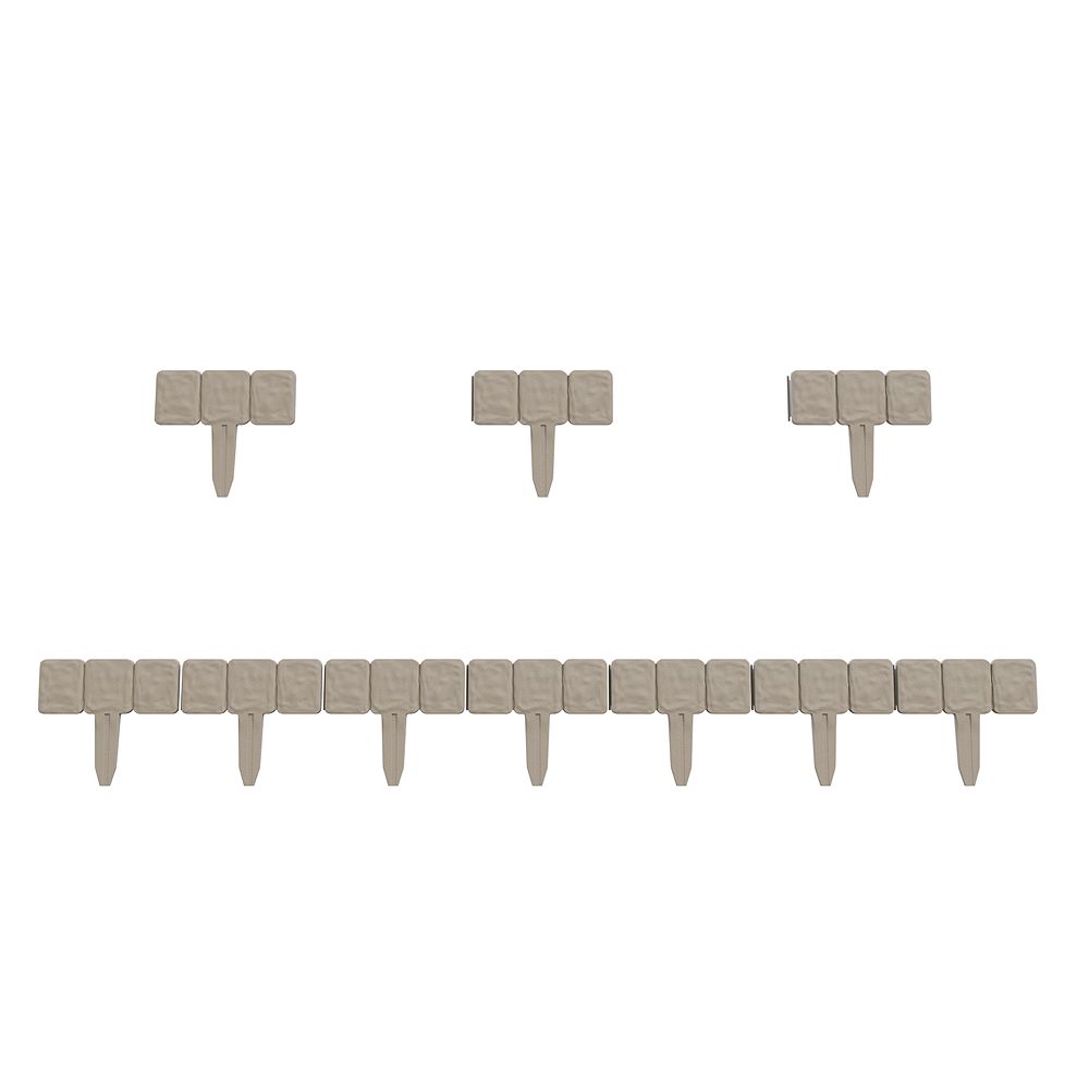 Pure Garden 8-ft. Interlocking Flower Bed Lawn Edging Border 10-piece Set