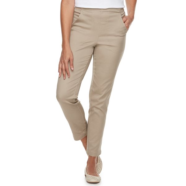 Petite Croft & Barrow® Comfort Waist Pull-On Tapered Pants