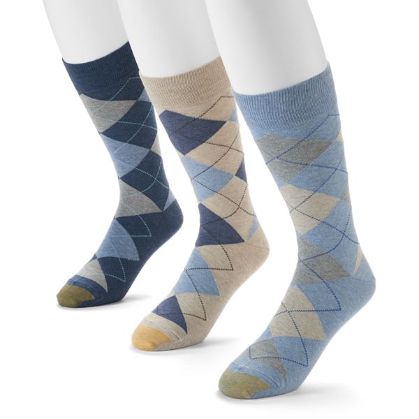 Men's GOLDTOE® 3-pack Carlyle Argyle Crew Socks