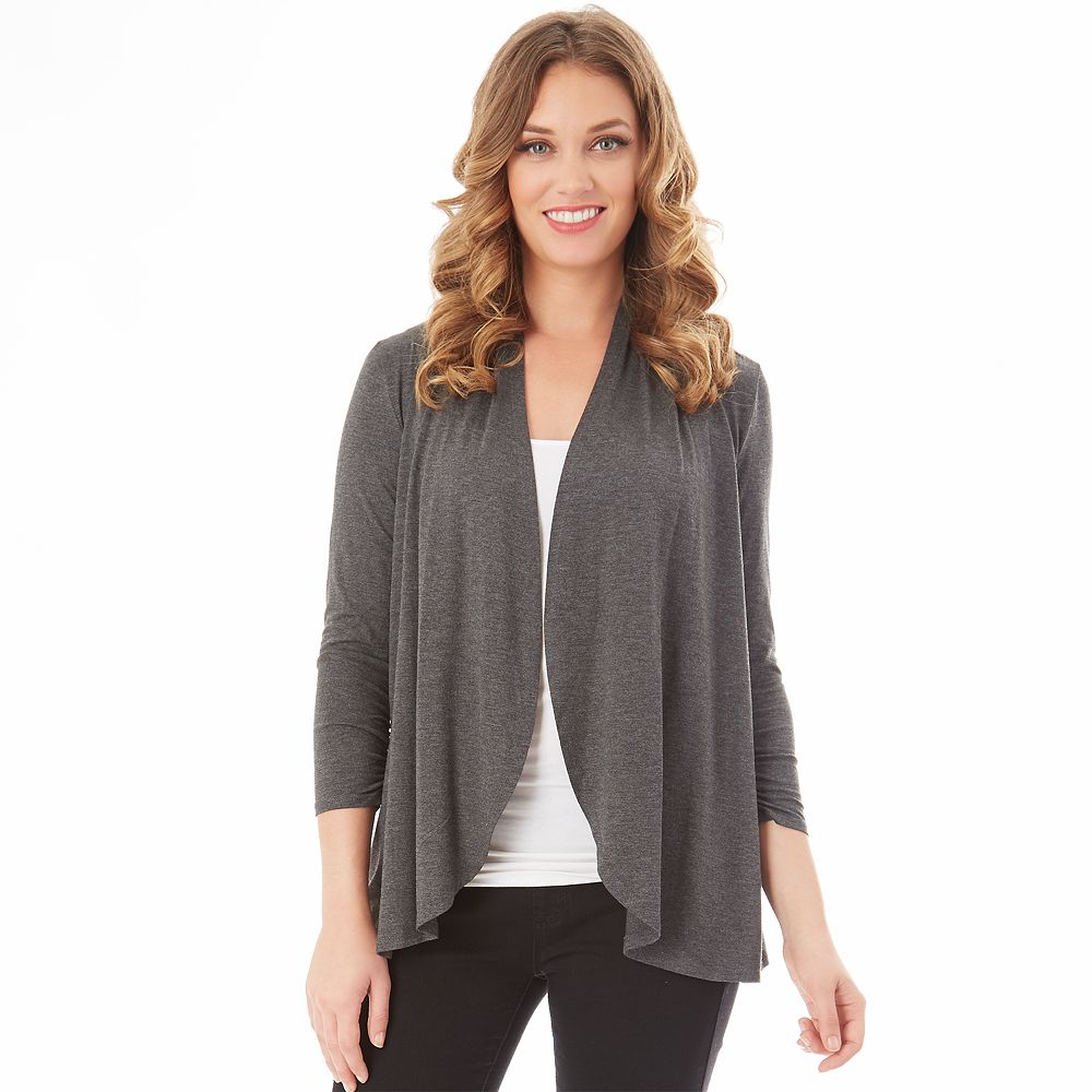 Petite Apt. 9® Ruched Sleeve Open-Front Cardigan
