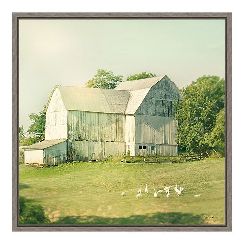 Amanti Art "Farm Morning III Square (Barn)" Framed Canvas