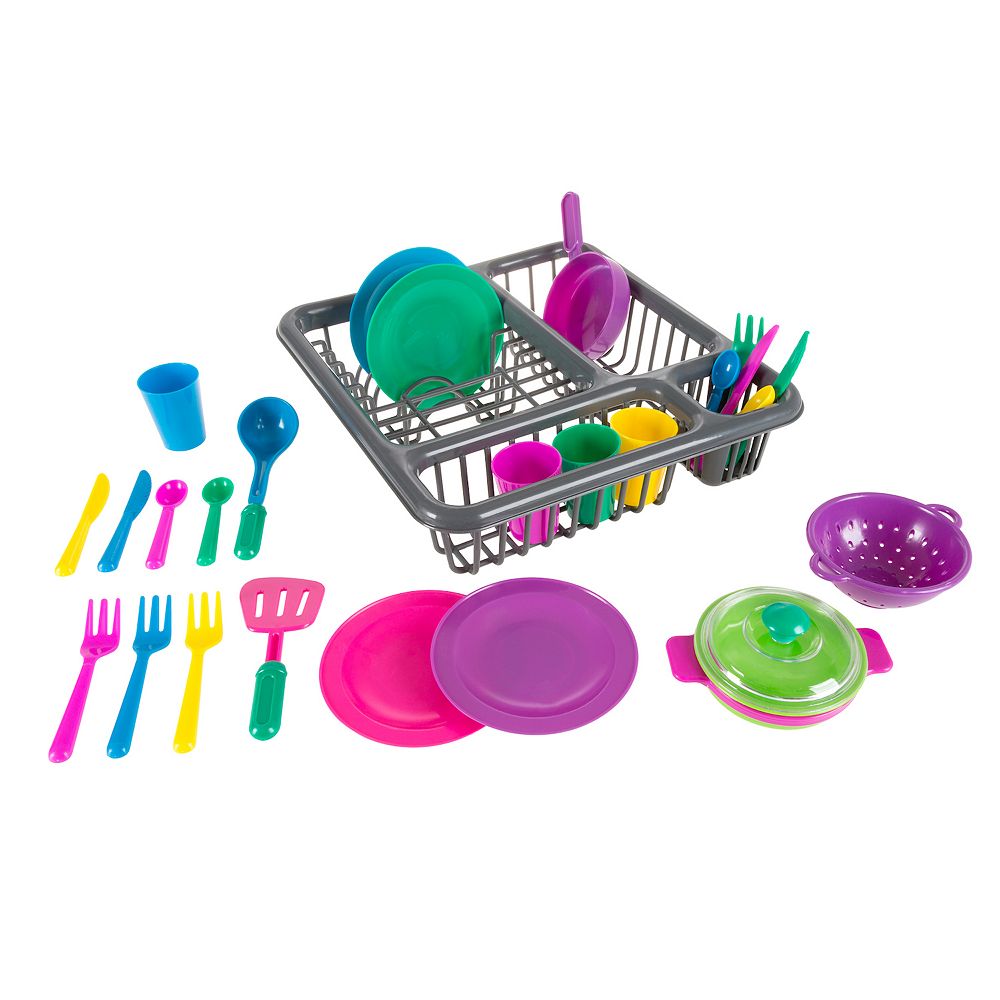 Girls Hey! Play! Kids Play Dish Set, 27 Piece Tableware Dish Set with ...