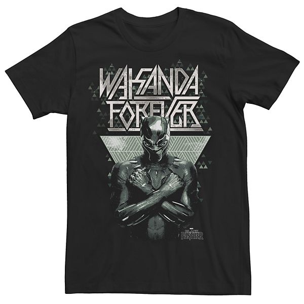 Men's Marvel Black Panther Wakanda Forever Pattern Graphic Tee
