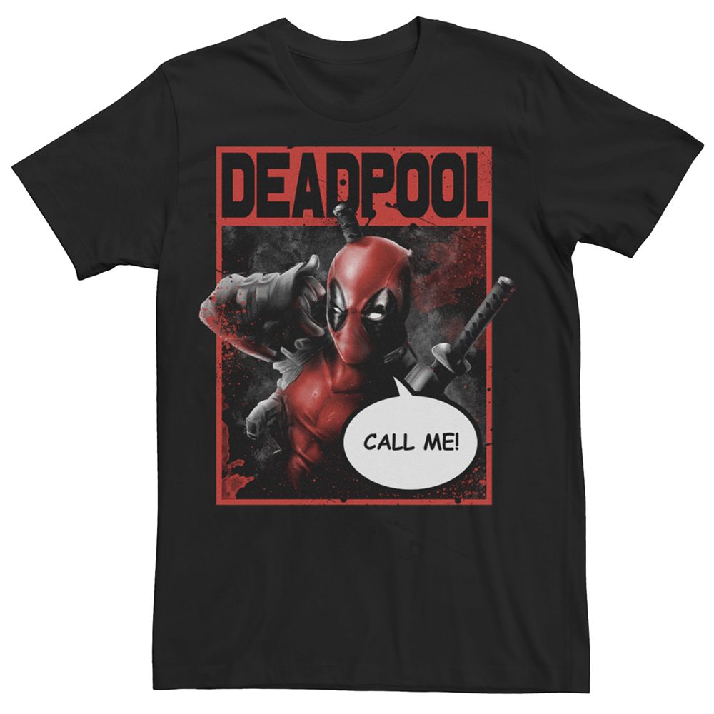 Men's Marvel Deadpool Call Me Graphic Tee