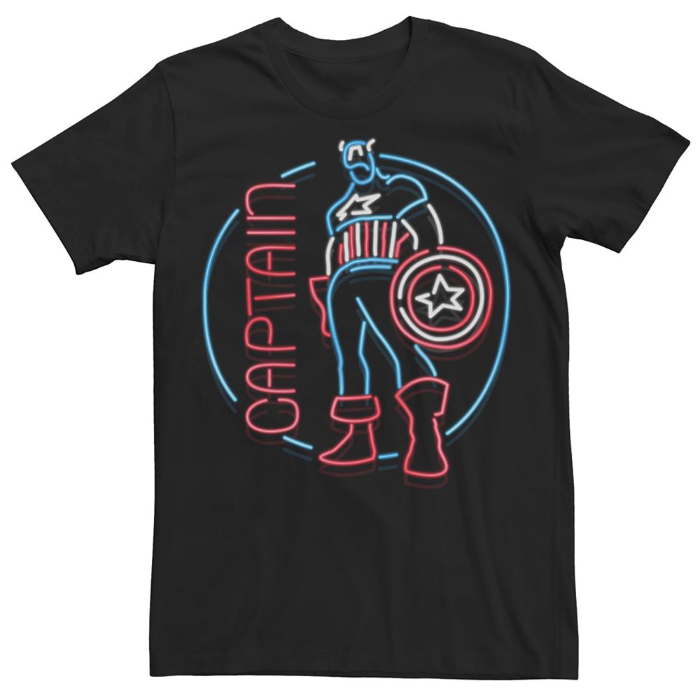 Men's Captain America Neon Sign Tee