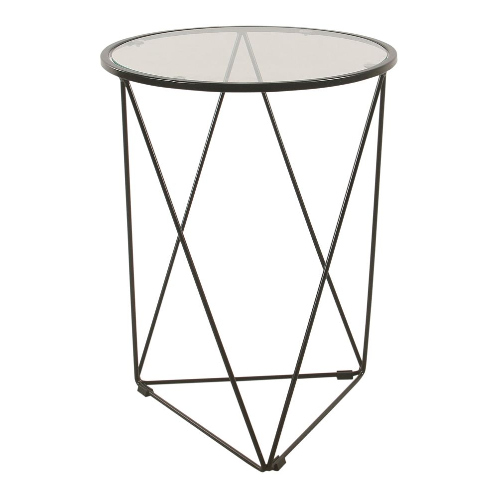 HomePop Metal & Glass Triangle Accent Table