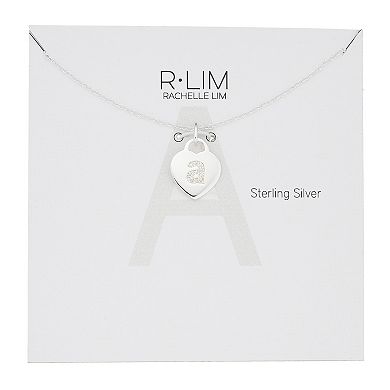 R LIM Cubic Zirconia Heart Initial Necklace