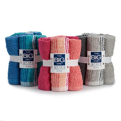 The Big One® 6-pack Multi Color Washcloths