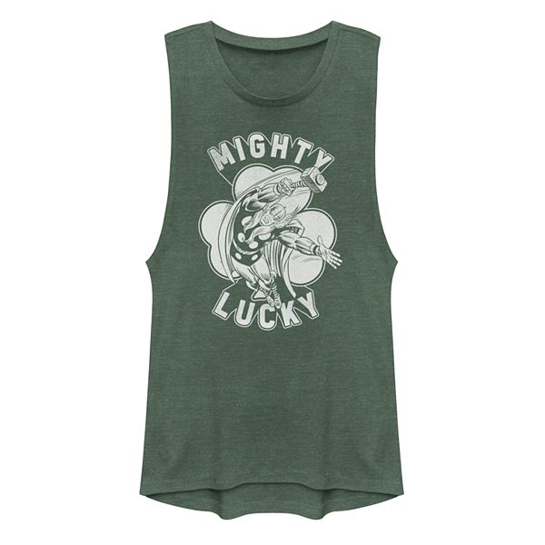 Juniors' Marvel Comics Retro Thor Mighty Lucky Muscle Tank Top