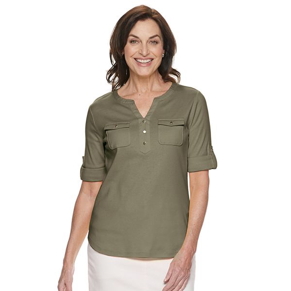 Petite Croft & Barrow® Roll-Tab Utility Henley