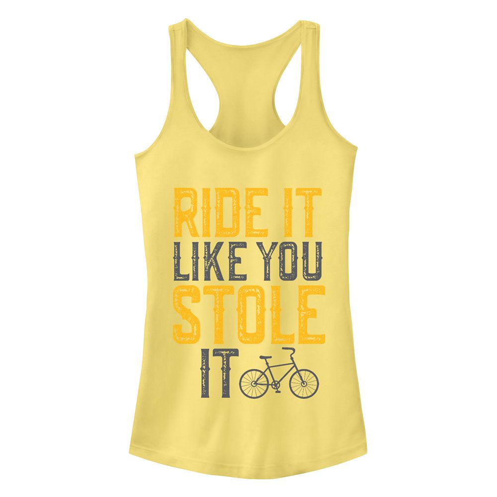 Juniors' Chin-Up Ride It Like Stole It Bike Ideal Racerback Tank Top