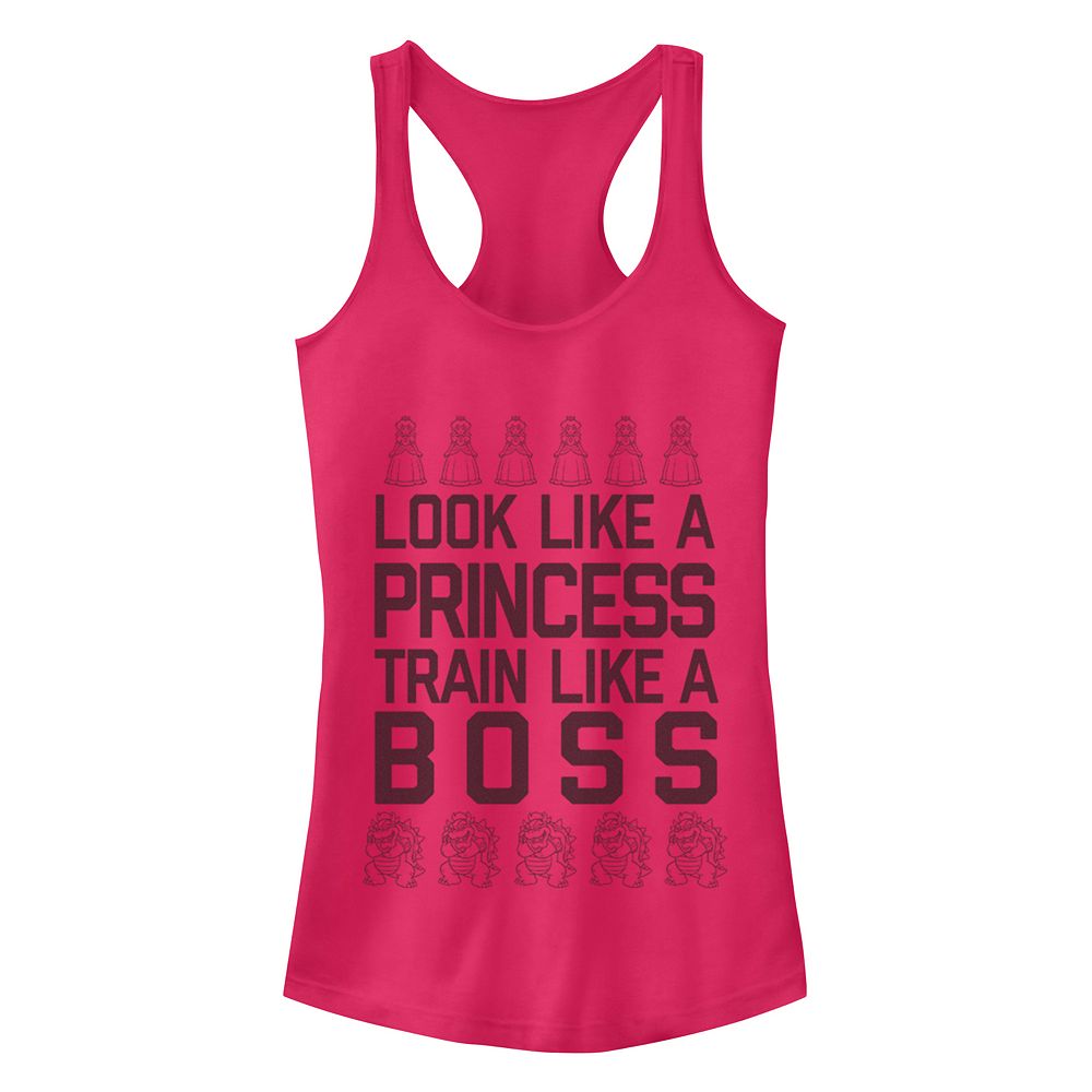 Juniors' Super Mario Bros Peach Boss Princess Ideal Racerback Tank Top
