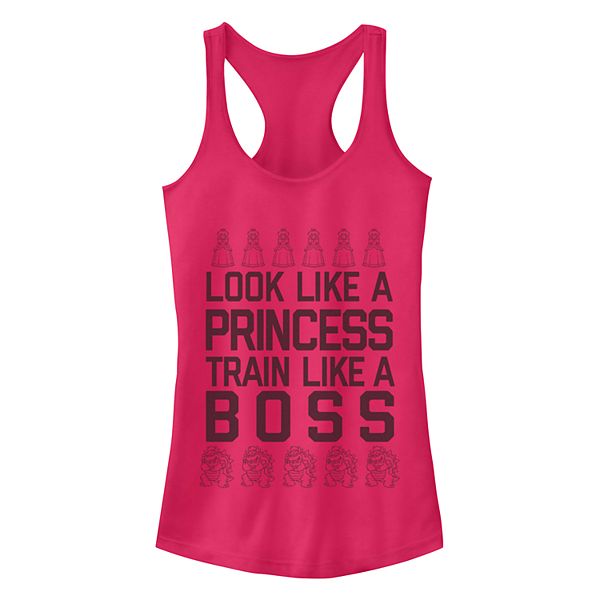 Juniors' Super Mario Bros Peach Boss Princess Ideal Racerback Tank Top