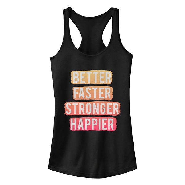 Juniors' Fifth Sun Better Faster Happier Racerback Tank Top