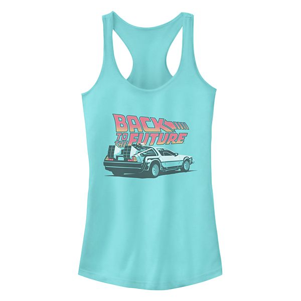 Juniors' Back To The Future Delorean Racerback Tank Top