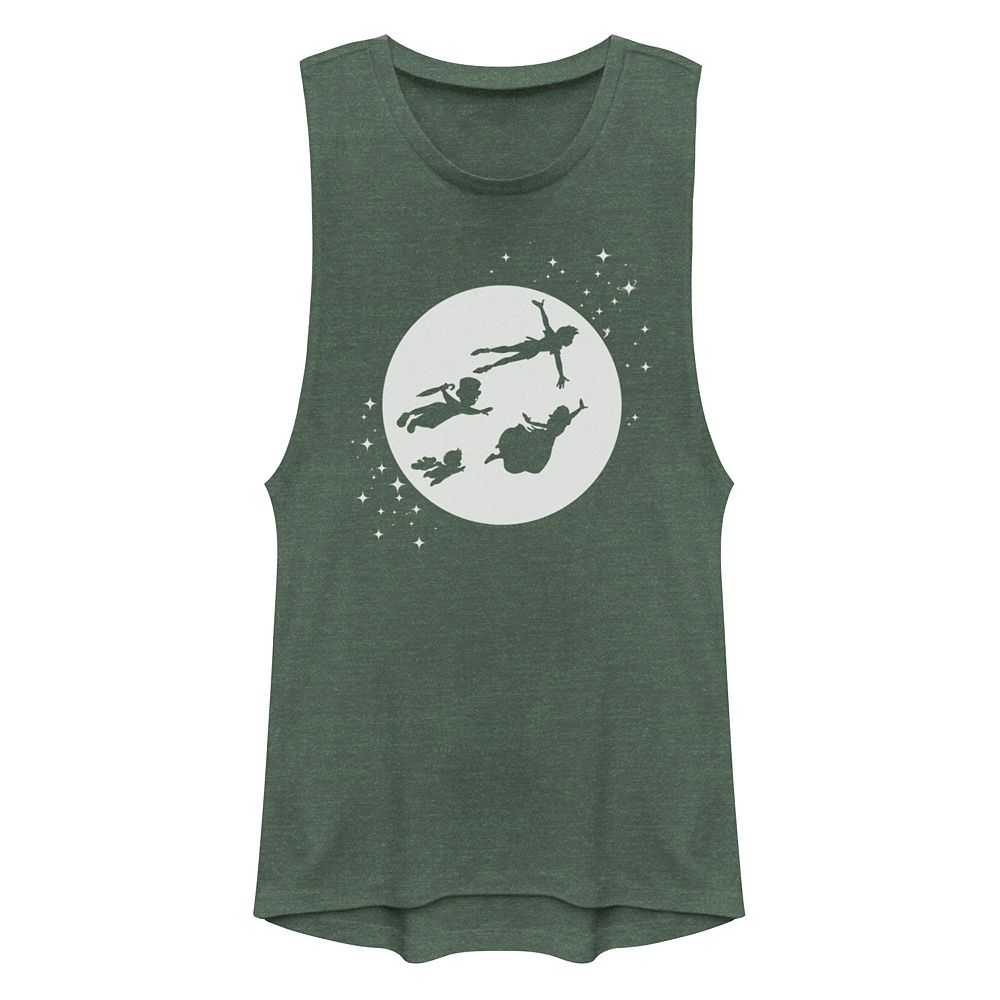Junior's Tinkerbell Second Star To The Right Muscle Tank Top