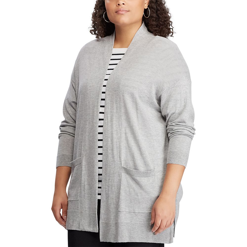 Plus Size Chaps Open Front Cardigan