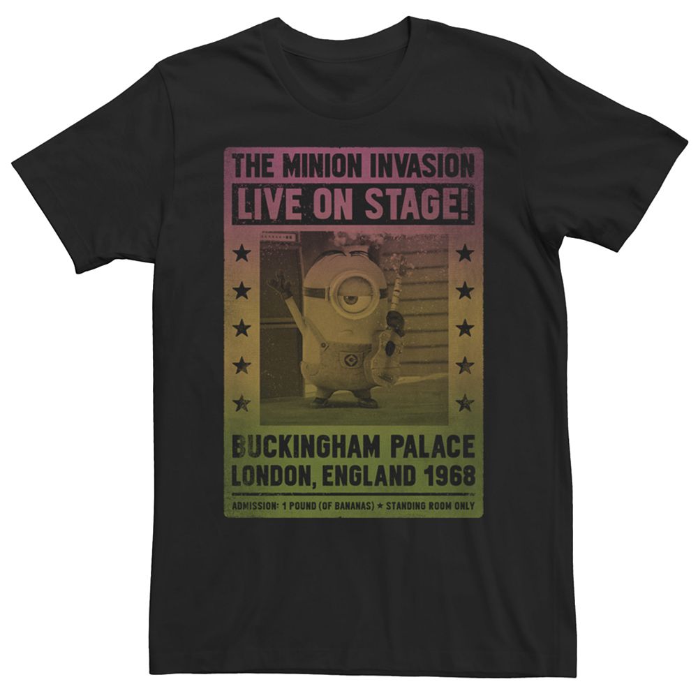 Men's Despicable Me Minions Live On Stage Colorful Poster Flyer Graphic Tee