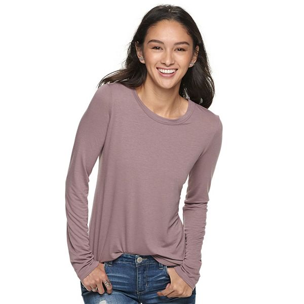 Juniors' Mudd® Long-Sleeve Crewneck Tee