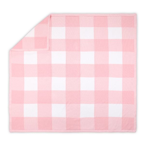 The Peanut Shell Farmhouse Pink Checkered Blanket