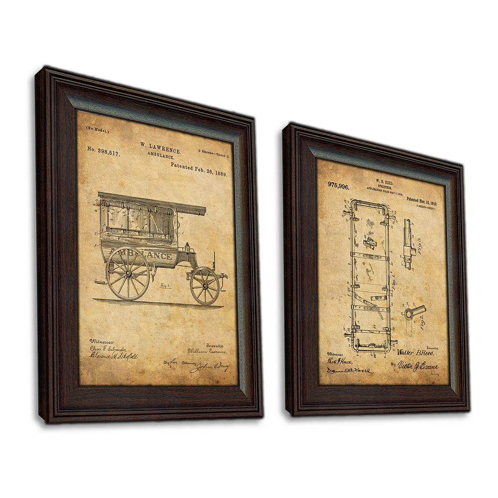 EMT 2 Piece Framed US Patent Set Wall Art