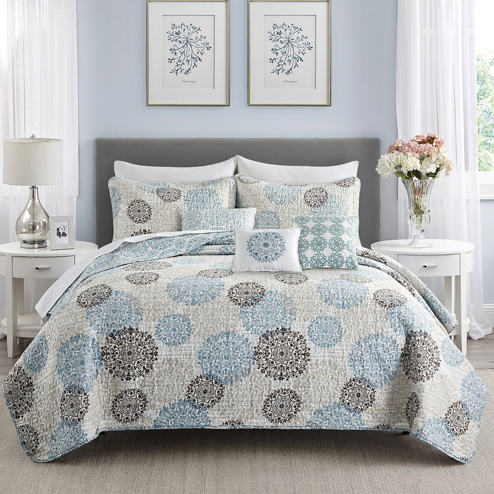 Serenta Marina Medallion 6-Piece Coverlet and Sham Set