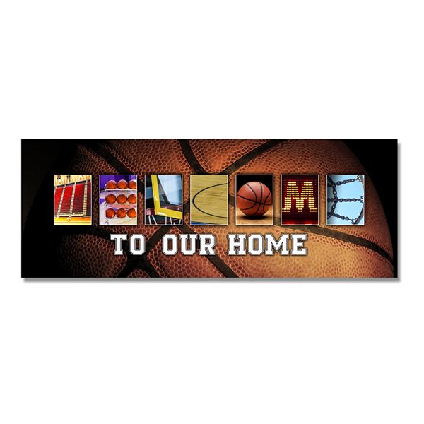 Basketball "Welcome" Block Wall Art
